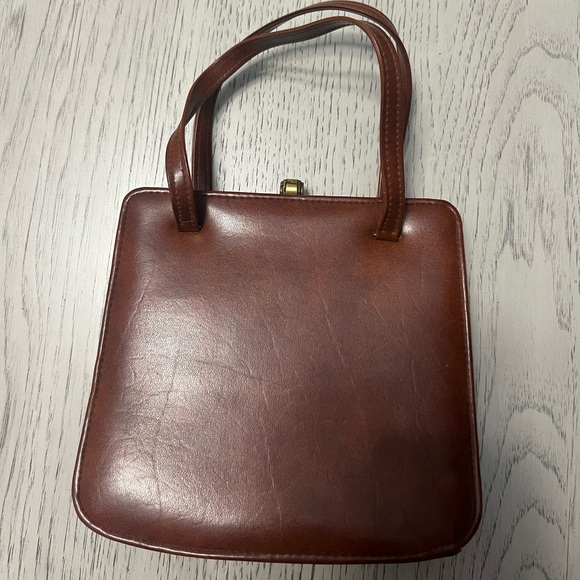 Vintage | Bags | Vintage Brown Mini Bag With Leather Handles | Poshmark